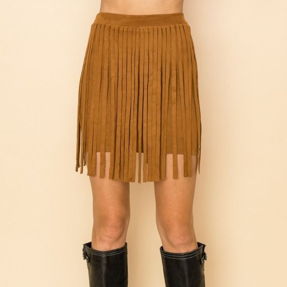 Vocal | Skirts | New Vocal Fringe Suede Western Boho Skirt Sm3x 3colors ...